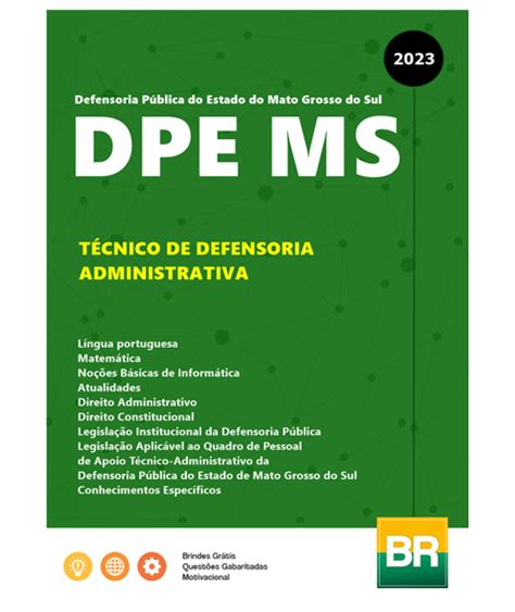 Apostila Dpe Ms Técnico De Defensoria Administrativa 2023 Balcão De