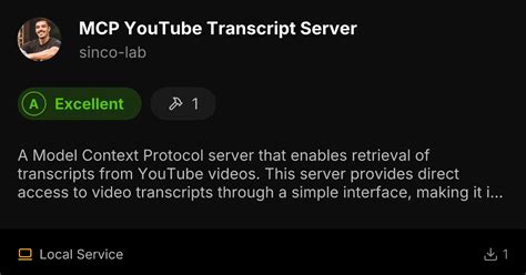 Mcp Youtube Transcript Server Mcp · Lobehub