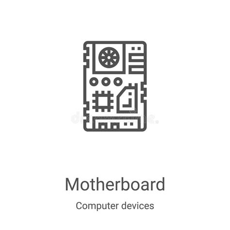 Linear Motherboard Icon From Electronic Devices Outline Collection Thin Line Motherboard Vector