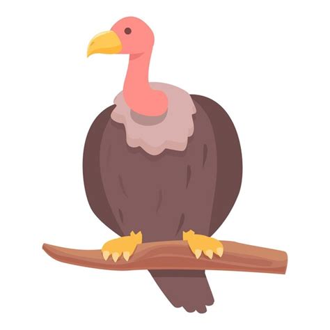 Griffon Auf Baum Symbol Cartoon Vektor Afrika Vogel Bau Böse Premium