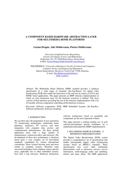 pdf a component based hardware abstraction layer