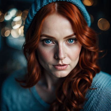 1920 Curvy Redhead With Sad Blue Eyes With Freckle By Feiragrey99 On