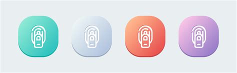 Fingerprint Line Icon In Flat Design Style Biometric Signs Vector
