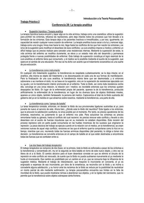 Introducción a la Teoría Psicoanalítica