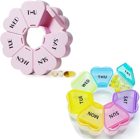 Moln Hymy Cute Weekly Pill Box 7 Day Heart Shaped Pill