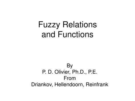 Ppt Fuzzy Relations And Functions Powerpoint Presentation Free