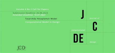 Jcode Vol 4 No 2 Computational Model In Design Mbl