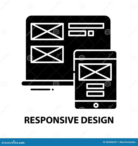 Responsive Design Icon Black Vector Sign With Editable Strokes