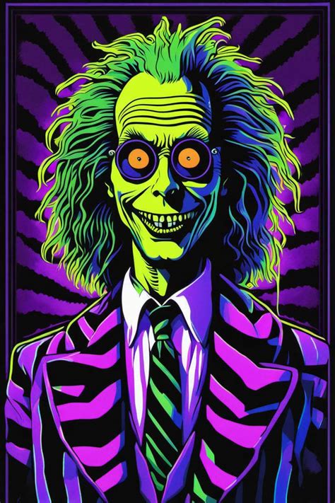 Beetlejuice Black Light Poster By Whidbiantarte On Deviantart