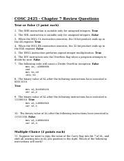 Cosc Chapter Questions Docx Cosc Chapter Review Questions True Or False