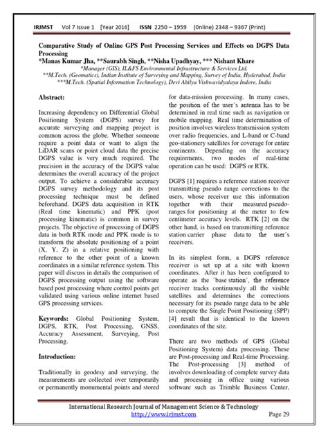Online Dgps Data Processing Pdf Surveying Global Positioning System