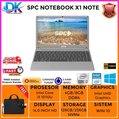 Jual Laptop Spc Notebook X1 Note I3 10110 Ram 8gb 256gb Ssd Win 10 140
