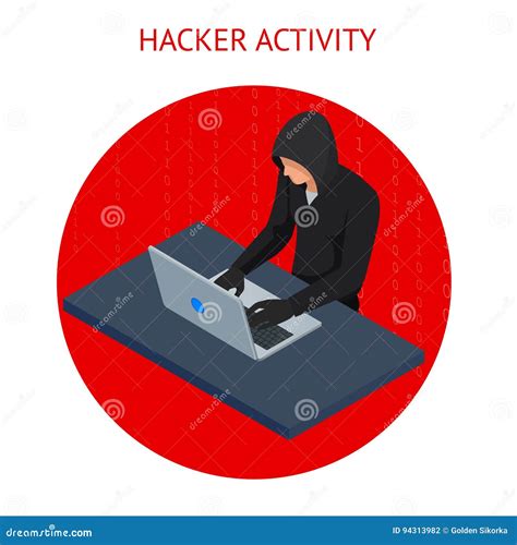 Isometric Vector Internet Hacker Attack And Personal Data Security