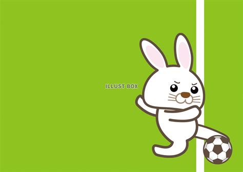 無料イラスト 最後まであきらめずサッカーボールを追いかけるうさぎのイラスト