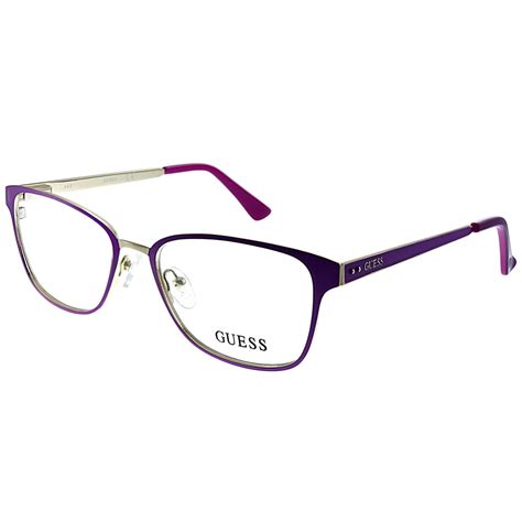 Guess Gu 2550 Metal Unisex Rectangle Eyeglasses Purple 52mm Adult