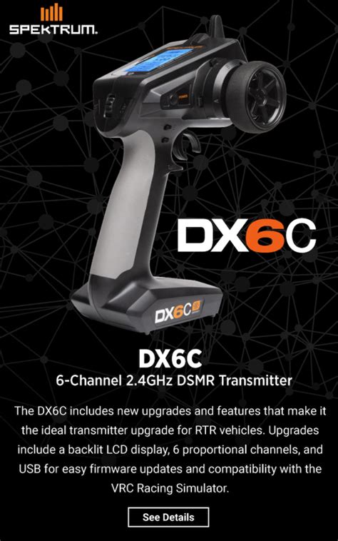 Tower Hobbies New Spektrum DX6C 6 Channel 2 4GHz DSMR Transmitter Milled