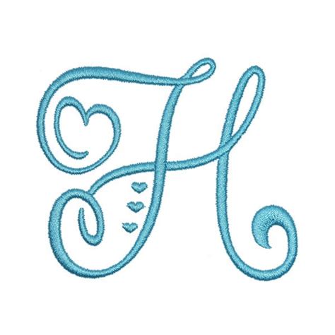 Heart Script Machine Embroidery Font 3 Sizes 1 2 And 3 Instant Download