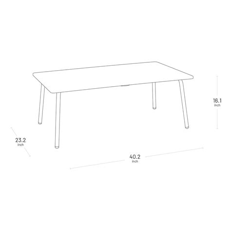 Lafuma Mobilier Vence 40 Steel Rectangular Coffee Table Authenteak