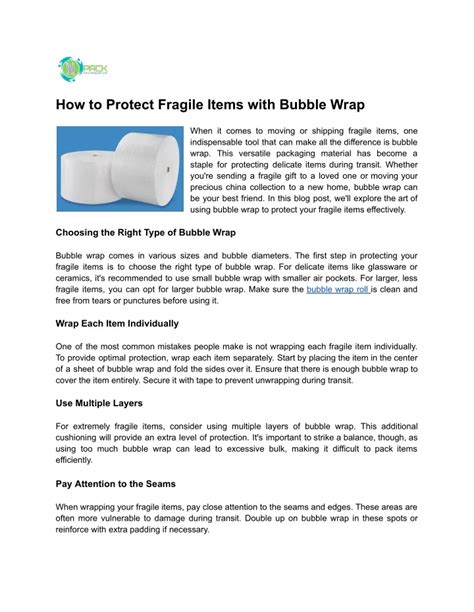 Ppt How To Protect Fragile Items With Bubble Wrap Powerpoint