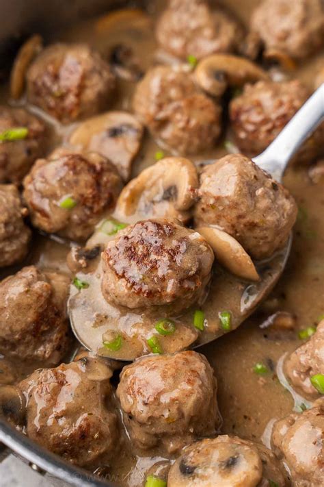 Meatballs With Mushroom Gravy Riverten Kitchen