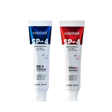 参半口腔鲨鱼牙膏益生菌美白牙膏oralshark旗舰店sp4官方正品成人 虎窝淘