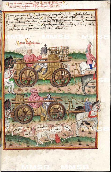 Folio 67r Baggage Wagons Jena Codex Hussite Early 16th Century Bohemia