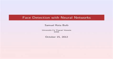 pdf face detection with neural networks univesrotabul files talks