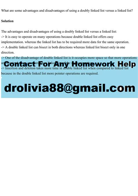 What Are Some Advantages And Disadvantages Of Using A Doubly Linked Pdf