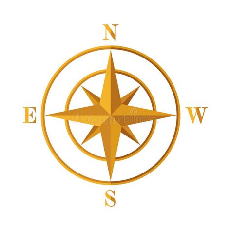 The Compass Icon The Wind Rose The Compass Is In Gold Color In A