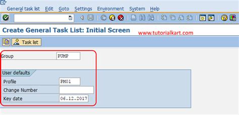 Sap Pm Create General Task List Task List Group
