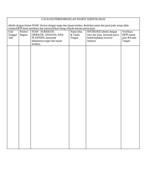 Catatan Perkembangan Pasien Terintegrasi Pdf