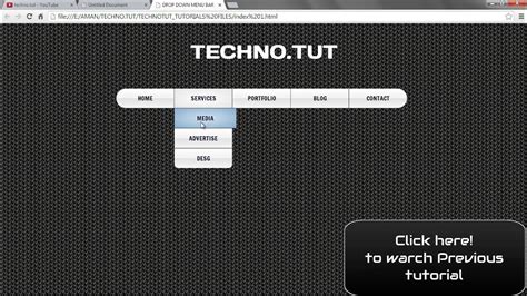 Drop Down Navigation Menu Using Css Html Youtube