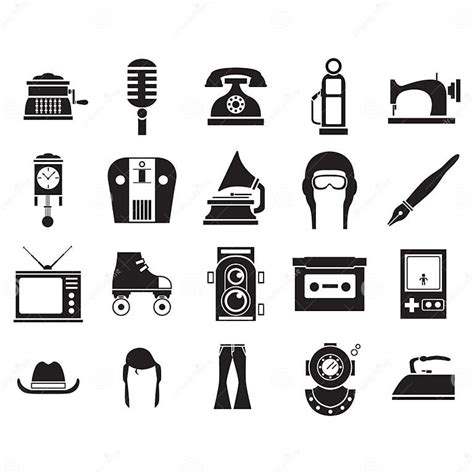 Iconos Retro Diseño Decorativo De Ilustración Vectorial Ilustración