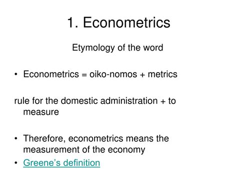 PPT Econometrics PowerPoint Presentation Free Download ID