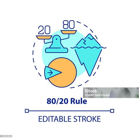 80 20 Rule Multi Color Concept Icon Stock Illustration Download Image