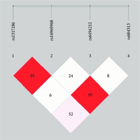 Linkage Disequilibrium Ld Pattern Of Four Single Nucleotide