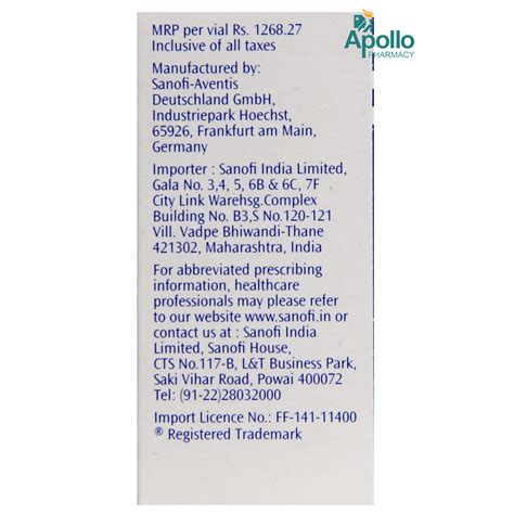 Apidra 100iu Ml Injection 10 Ml Price Uses Side Effects