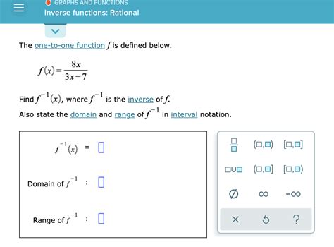 Solved GRAPHS AND FUNCTIONS Inverse Functions Rational Chegg Com