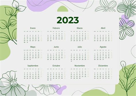 Horizontal 2023 Calendar Template Monthly Design Template Design
