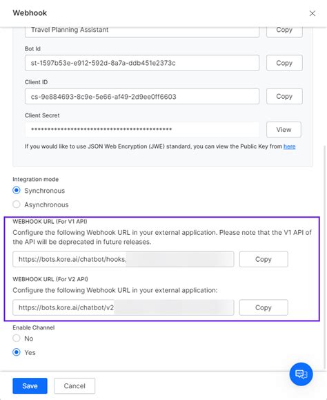 Adding WebHook As A Channel Kore Ai Docs