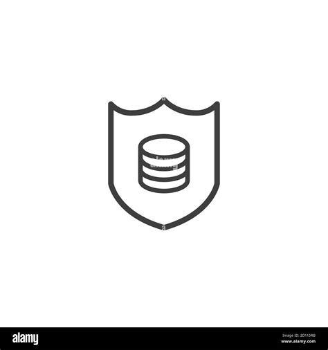 Shield And Database Private Network With Data Stock Vector