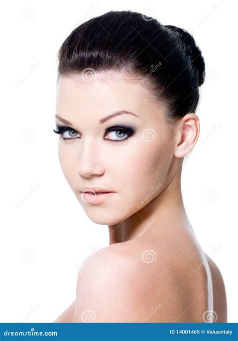 Beauty Female Face With Eye Make Up Stock Image Image Of Beautiful