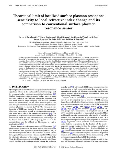 Pdf Theoretical Limit Of Localized Surface Plasmon Resonance