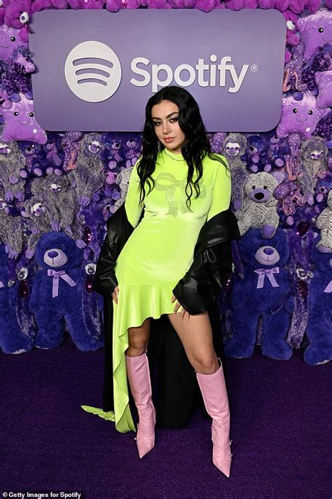 Charli Xcx Puts On A Very Leggy Display In A Neon Green Mini Dress And