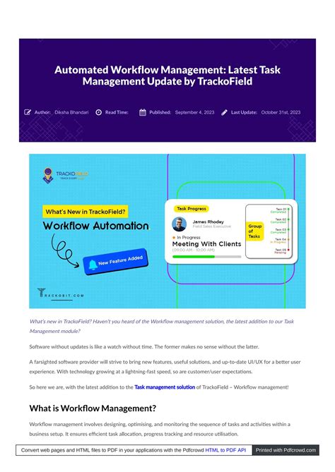 Automated Workflow Management Latest Task Management Update By Trackofieldpdf