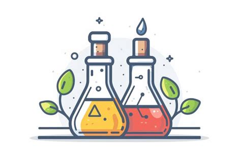 Premium Photo Illustration Of Laboratory Flasks With Leaves