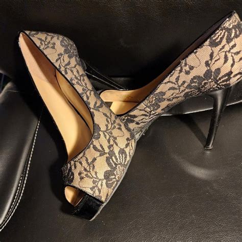 Guess Black Lace Heels Gem