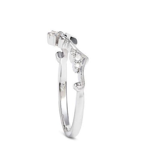 Contoured Band Diamond Ring 14k White Gold