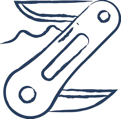 Premium Vector Swiss Knife Hand Drawn Vector Illustration