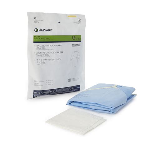 Non Reinforced Surgical Gown With Towel Ultra Large Blue Sterile Aami